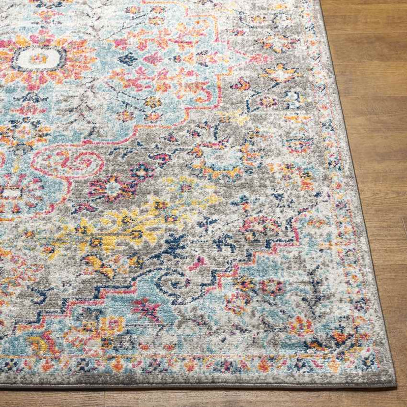 Olivia Traditional Teal Beige Area Rug - Elegant & Welcoming