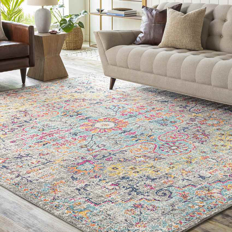 Olivia Traditional Teal Beige Area Rug - Elegant & Welcoming
