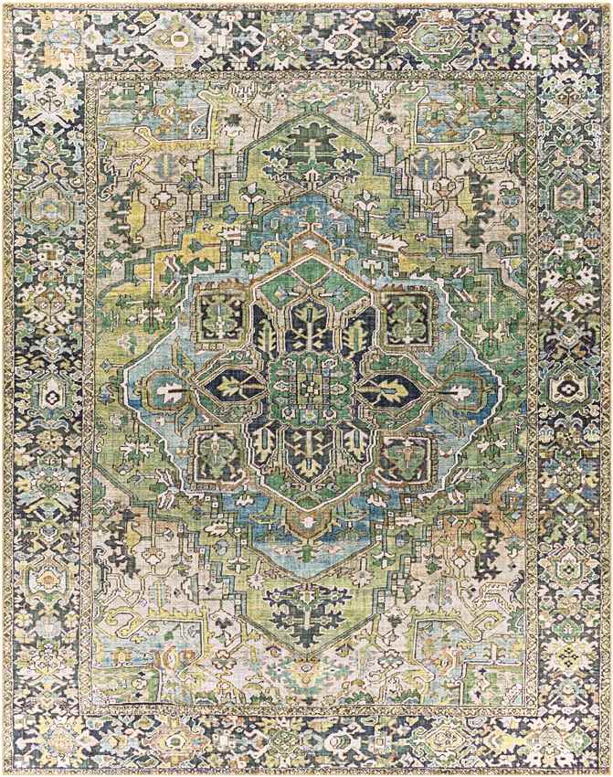 Manche Traditional Dark Green Area Rug - Timeless Elegance
