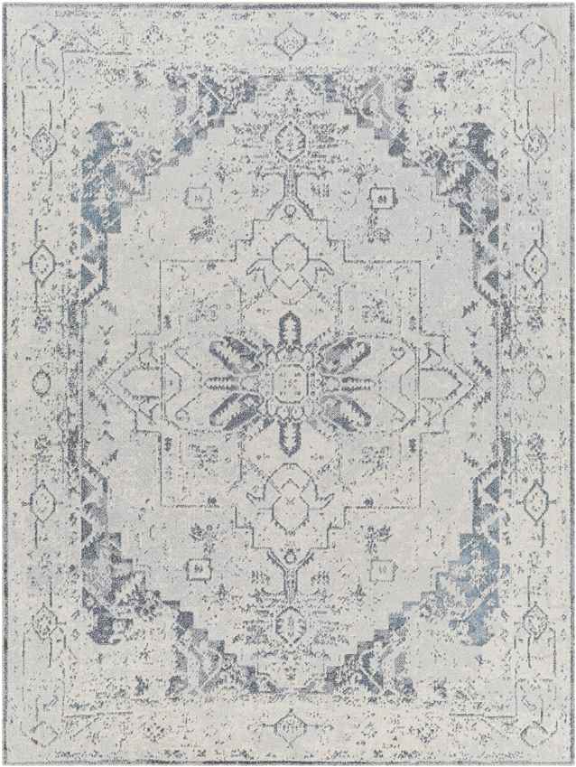 Dry Ridge Traditional Ivory Washable Area Rug - Elegant