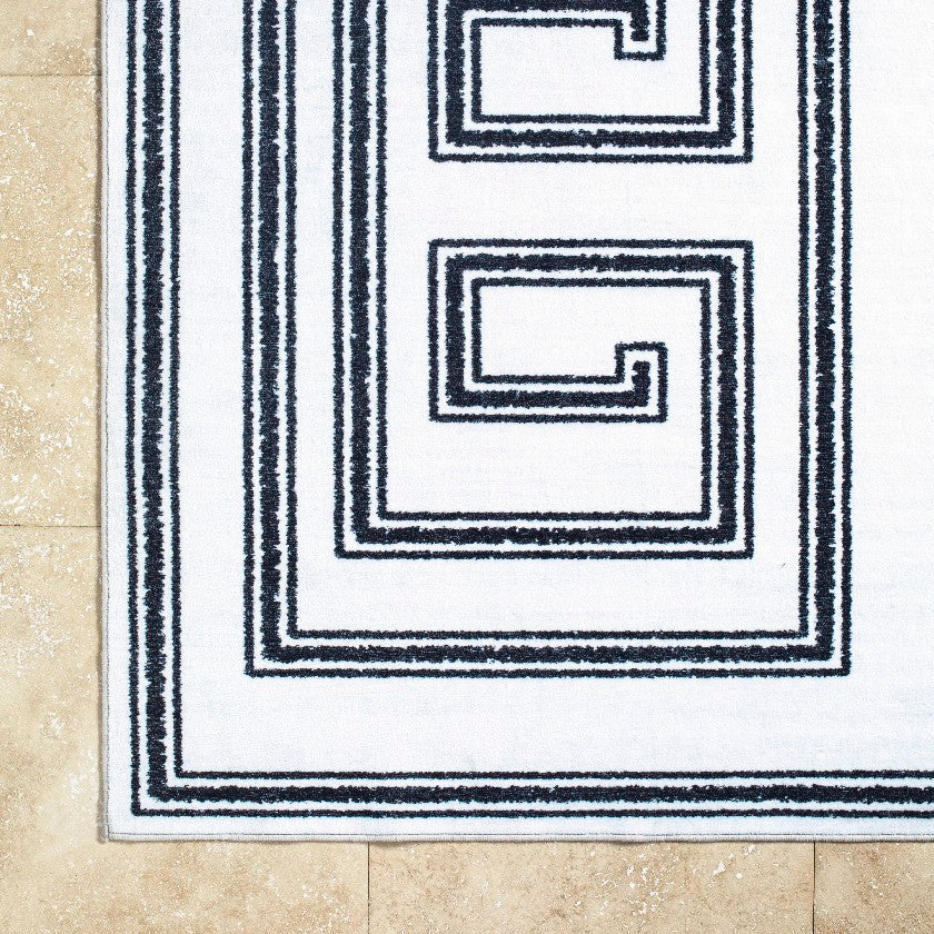 Staley Modern Black Washable Area Rug